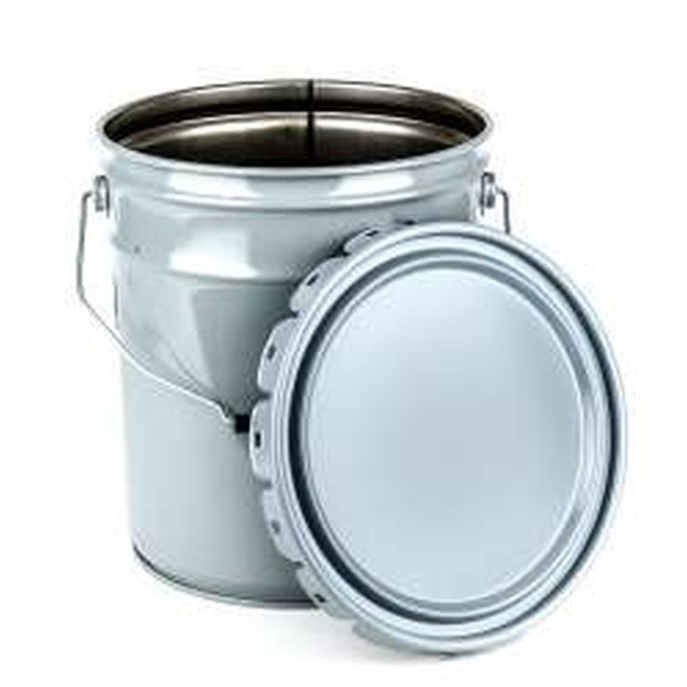 Clear Phenolic Lined 5 Gallon Open-Head Steel Pails & Covers Gray 8OH5 ...