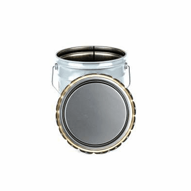 Clear Phenolic Lined 5 Gallon Open-Head Steel Pails & Covers Gray 8OH5 ...