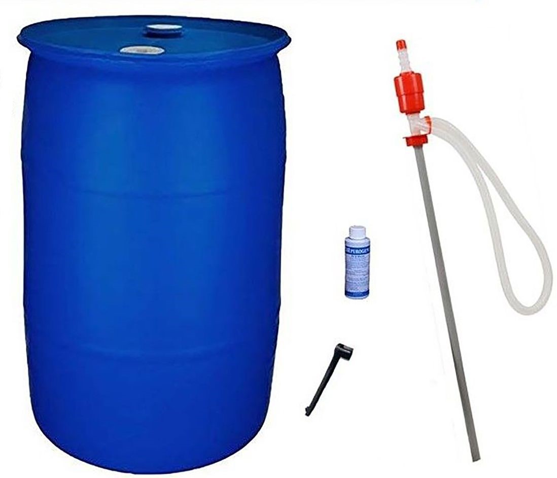 55 Gallon Emergency Water Barrel Storage Combo Pack: With Barrel ...