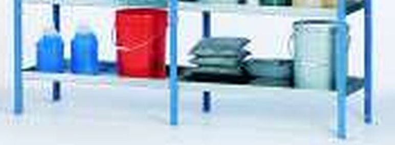 Industrial Containment Storage Shelves | 8 Shelf System | 72 x 18 x 84