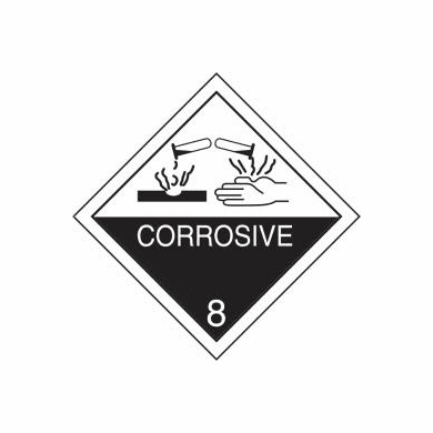 Corrosive 8 D.O.T Label