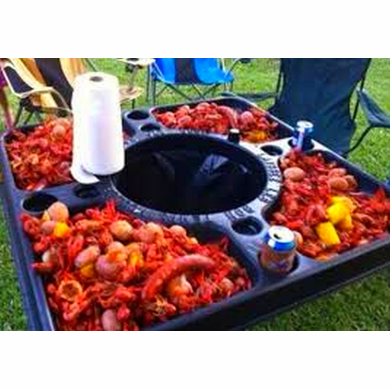 Durable Plastic Crawfish Table - Fits 55-Gallon Barrel with Trash Hole ...