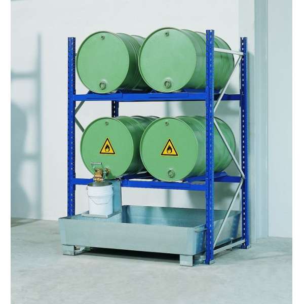 Drum Containment Rack Systems - 4 Drum,66 Gal Sump