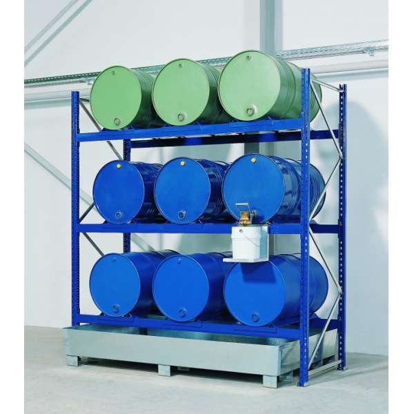 Drum Containment Rack Systems 9 Drum,82 Gal Sump