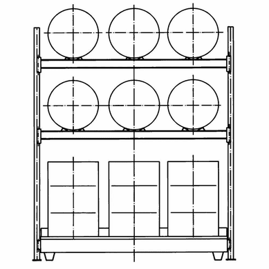 Drum Rack with Spill Containment Sump - 6 Drum Horizontal - 6 Drum ...