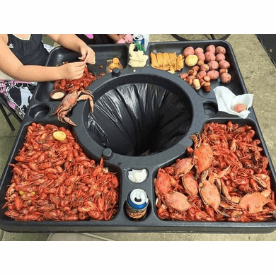 Durable Plastic Crawfish Table - Fits 55-Gallon Barrel with Trash Hole ...