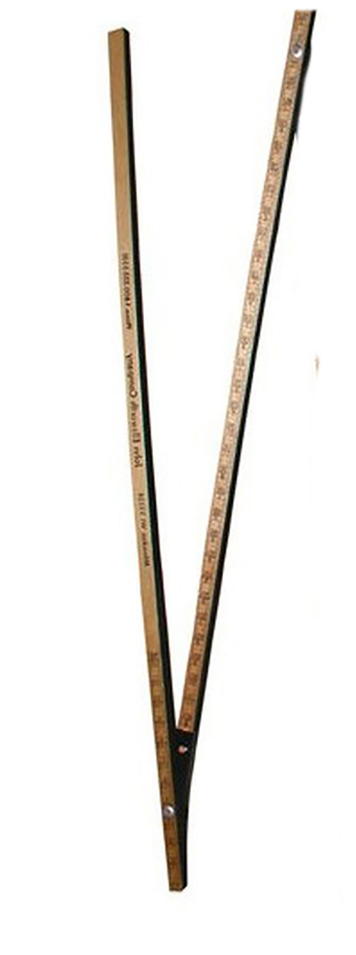 Folding Poles Hardwood Gauge Poles -Calibrated to 12' | 2 Sections | 6 pack