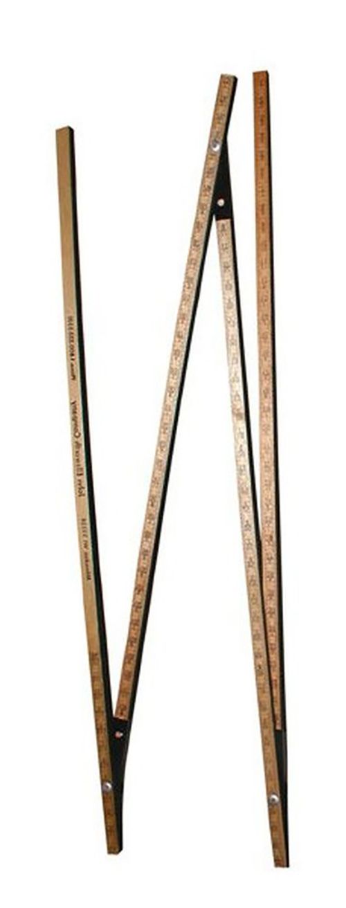 Folding Poles Hardwood Gauge Poles - Calibrated to 15' | 4 Sections | 6 ...