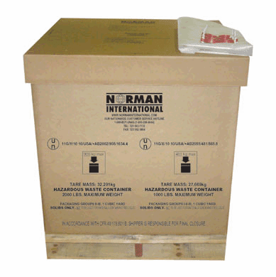 Gaylord, Cubic Yard Box, Hazardous Waste, IBC, Includes Black Liner