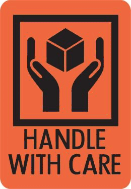 Handle with Care Caution Label 4 x 3