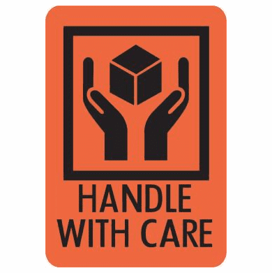 Handle with Care Caution Label 4 x 3
