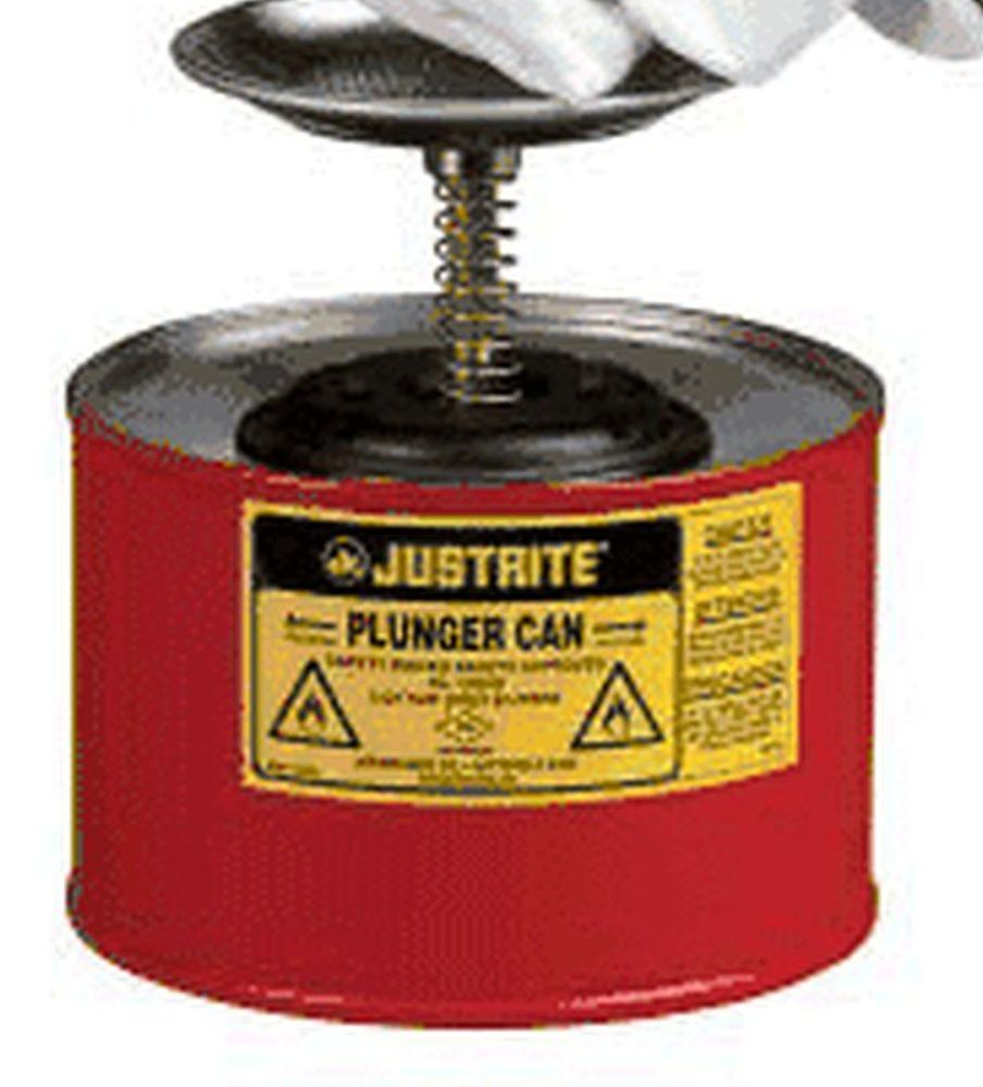 Justrite Job Matched Plunger Safety Cans Coated steel 1/2 gallon