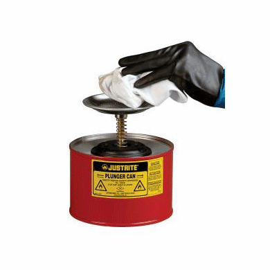 Justrite Job Matched Plunger Safety Cans Coated steel 1 gallon
