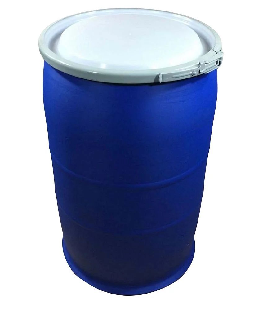 New 30 Gal Plastic Drum Open Top, Flat Lid, Blue - Free Shipping
