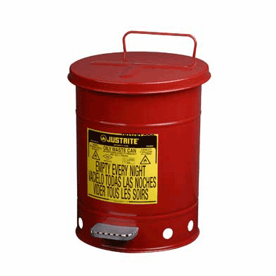 Oil Waste Can, 6 gallon, Foot Operated, Justrite
