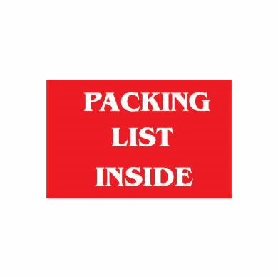 Packing List Inside 1 1/2 x 3 500 Pack
