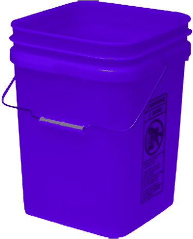 Purple Economy Square 4 Gallon Plastic Bucket, 18 Pack Free Shipping