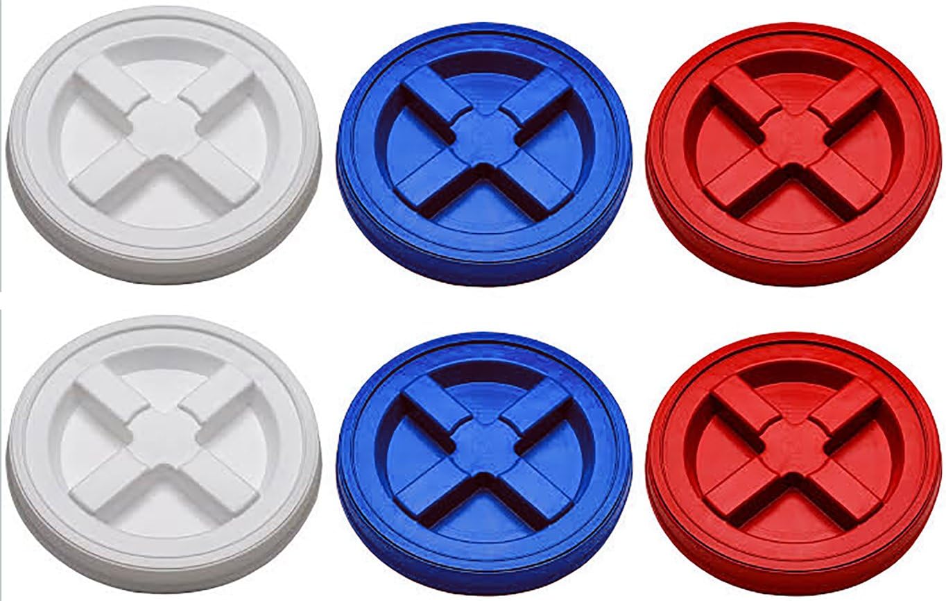 Red, White, & Blue Gamma Seal Lids- 6 Pack FREE SHIPPING