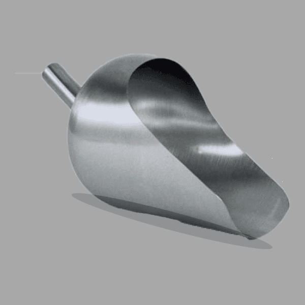 Round Back 2 Quart Sanitary Stainless Steel Scoops