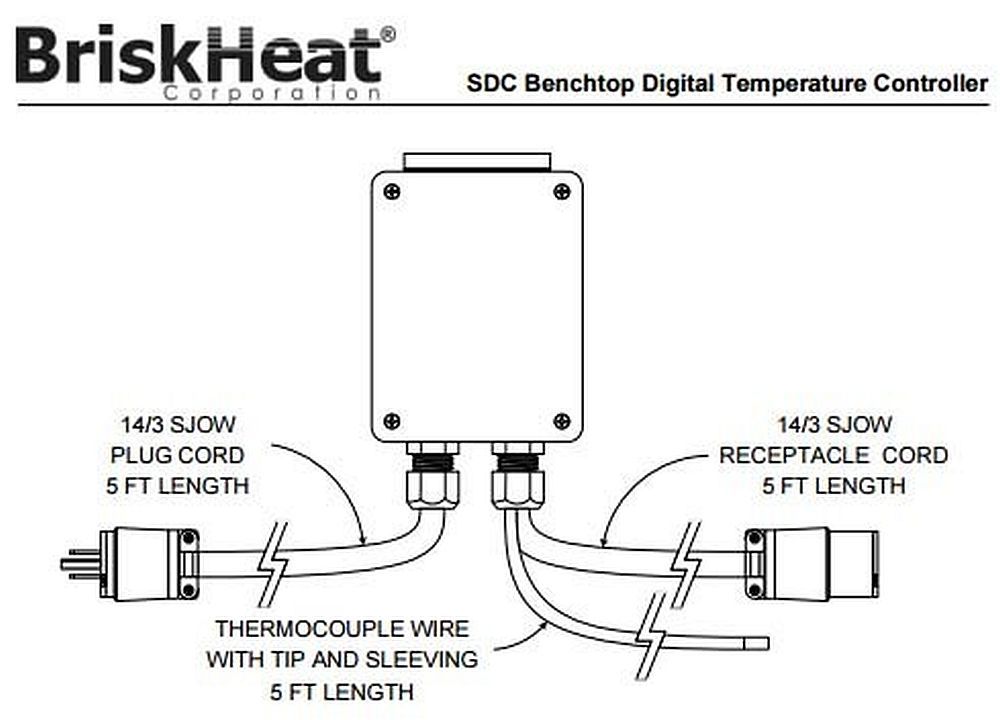 SDC Digital On/Off Benchtop Temperature Controller 120v 0°C to 700°C J-Type Free Shipping