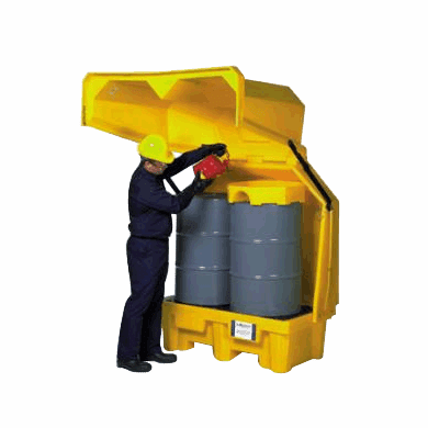 Secure Secondary Containment Inside Outside 4 Drum-No Drain Plug