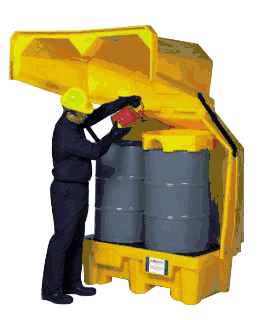 Secure Secondary Containment Inside Outside 4 Drum-With Drain Plug