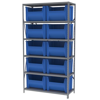 Stak-N-Store Steel 6 Shelf System Holds:12 Single-Medium Stak-N-Stor ...