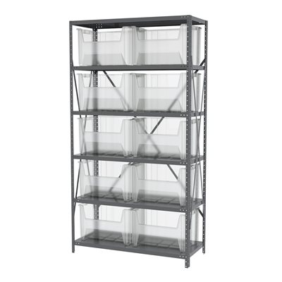 Stak-N-Store Steel 6 Shelf System Holds:12 Single-Medium Stak-N-Stor ...
