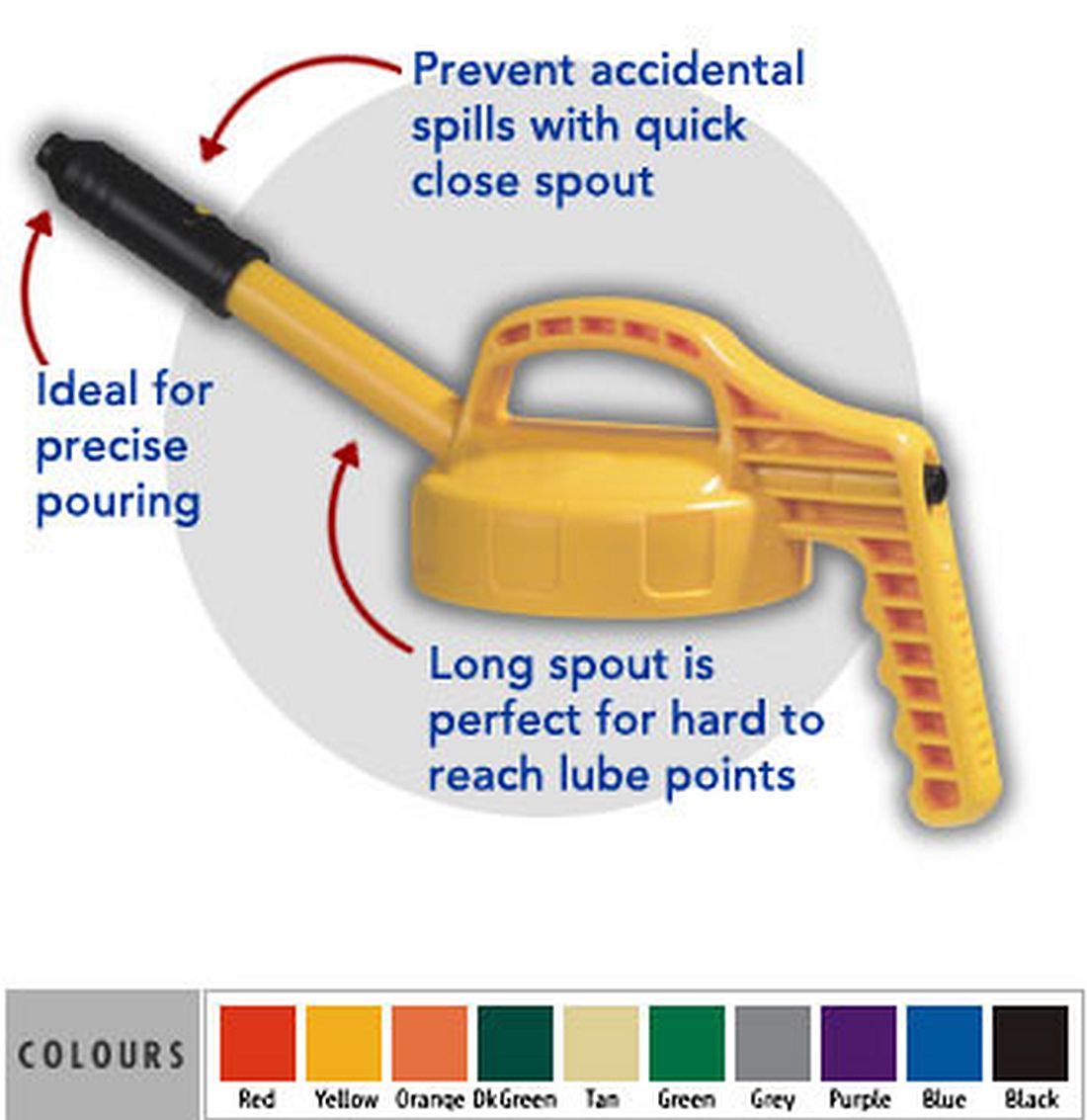 Stretch Spout Lid Oil Safe® Color Coded Lids