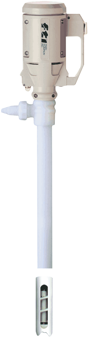 TBP Drum Pump, Pump with 115V open drip-proof Motor