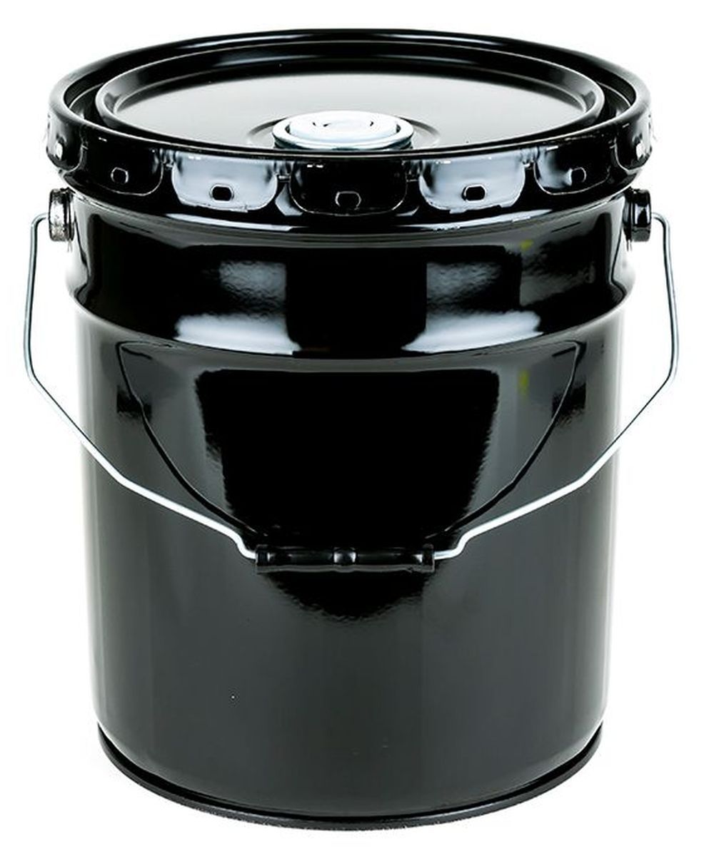 5 Gallon Steel Pail, Open Head, Lug, Flexspout® Opening, 28 Gauge - Black