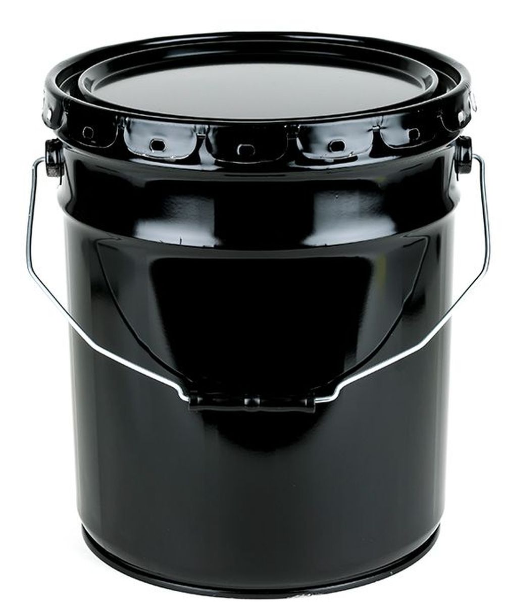 Unlined Rust-Inhibitor 5 Gallon Open-Head Steel Pails & Covers Black ...