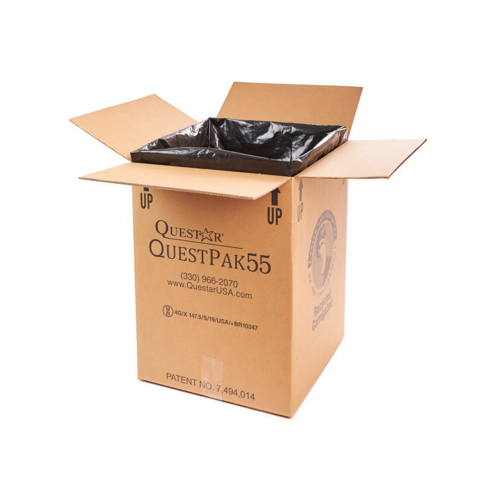 Questar 55 Gallon UN-Rated Waste Box with Liner | 15 pack