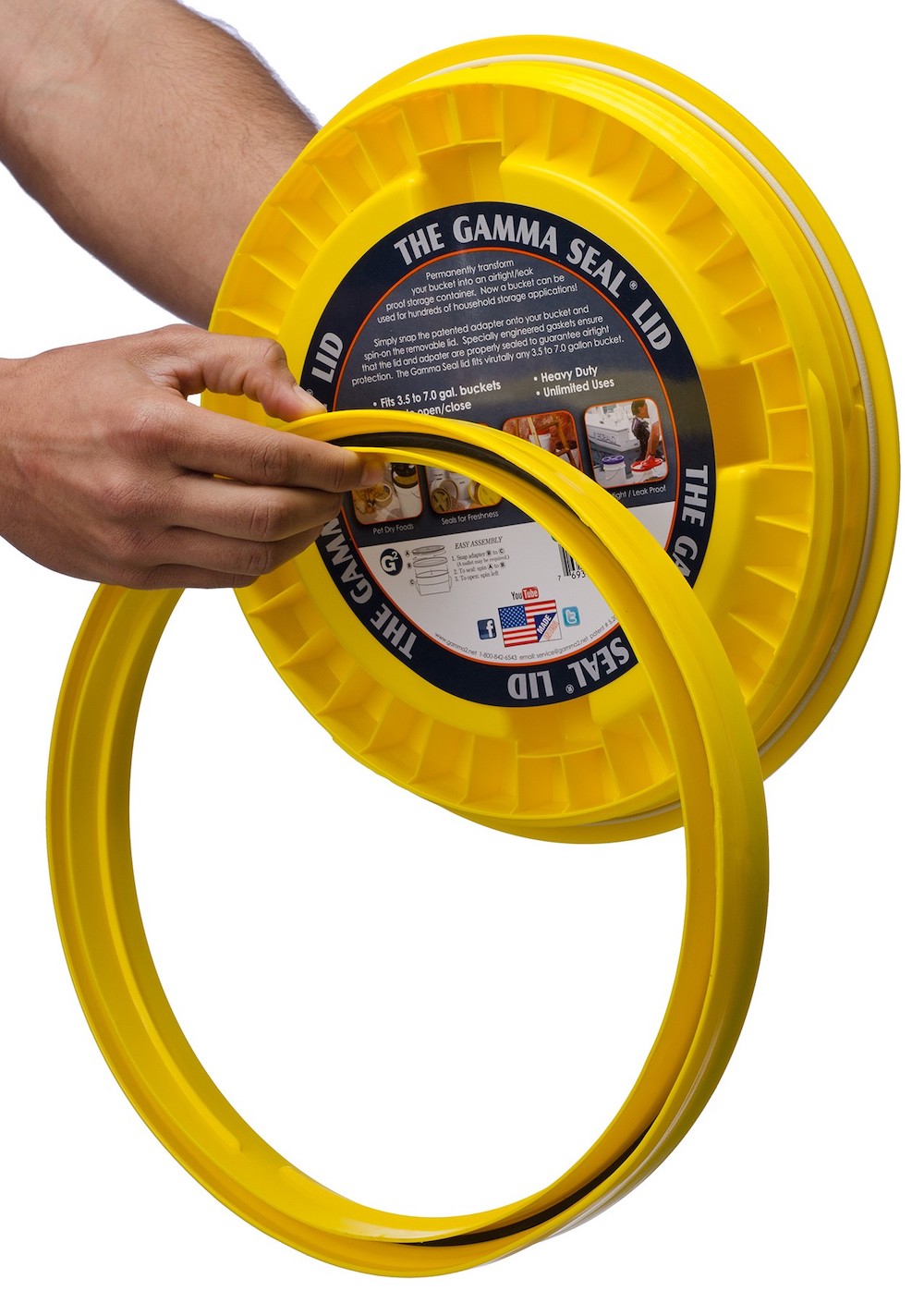 Yellow 5 Gallon Plastic Buckets and Gamma Seal Lids Food Grade Combo 6 ...