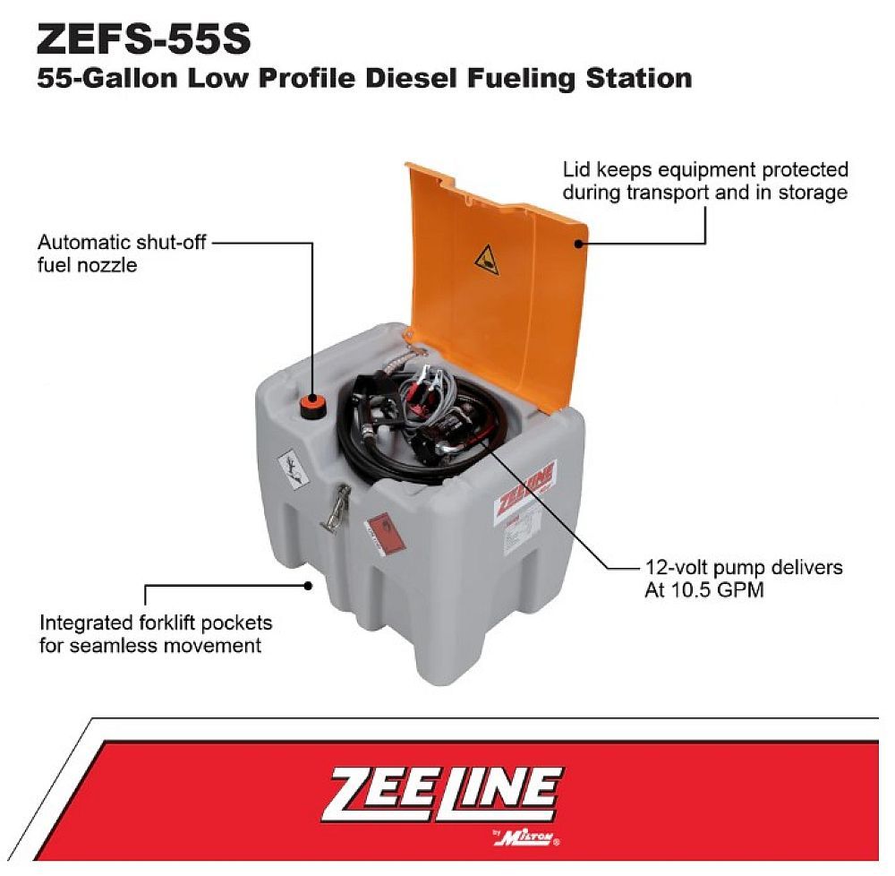 55-Gallon Portable Diesel Fueling Station, 10.5 GPM Delivery Rate