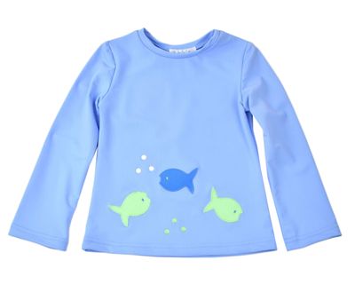 Funtasia Too Boys Blue Rash Guard Shirt - Trio of Fish