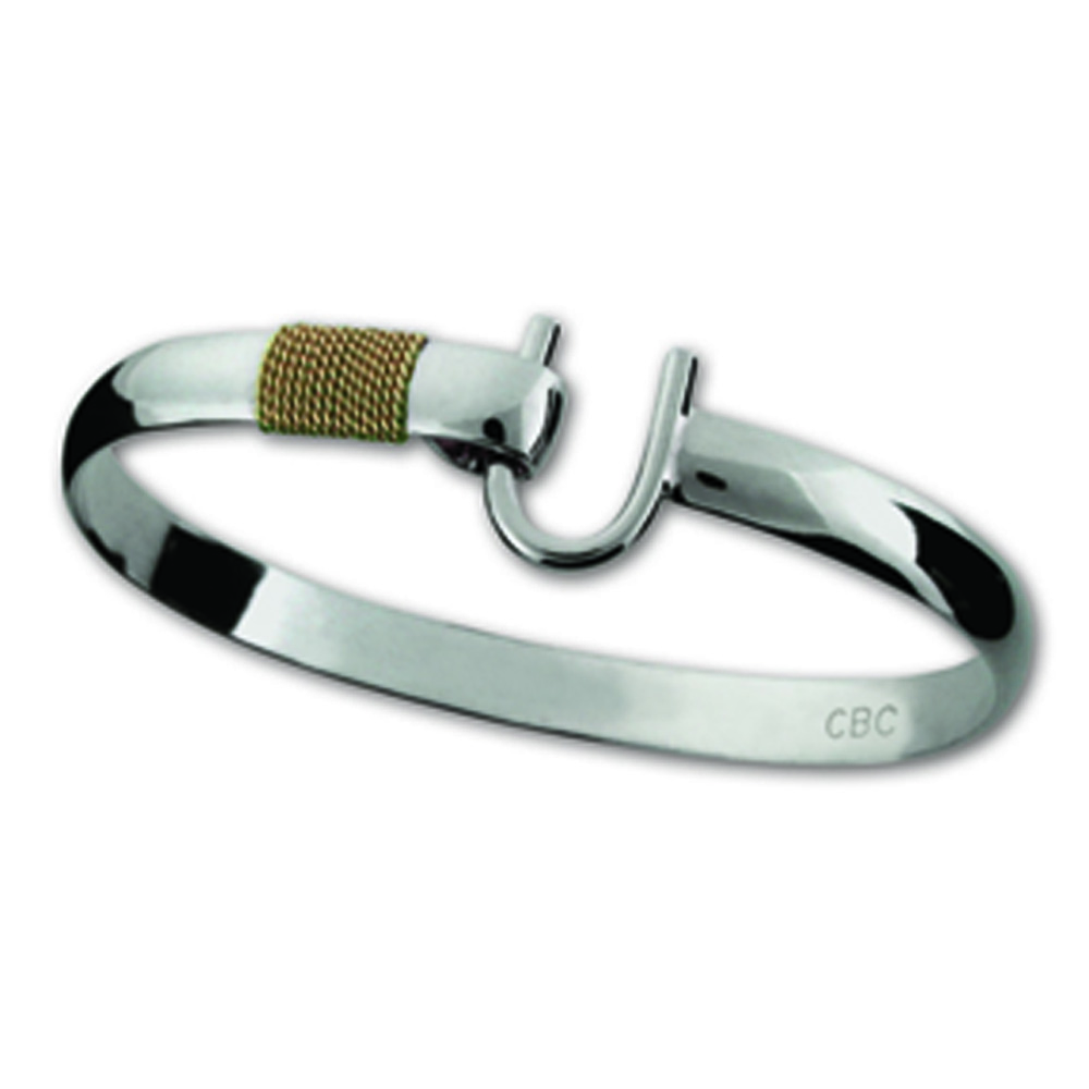 C680 Caribbean Hook Bracelet - SS & 14K Gold 6mm 8 Inch ...