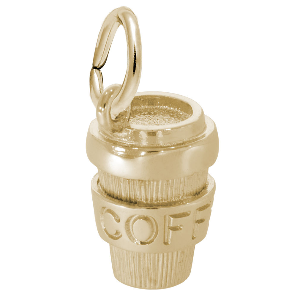 10-1798-gp Coffee Cup Charm - Gold Plated - 10-1798-GP