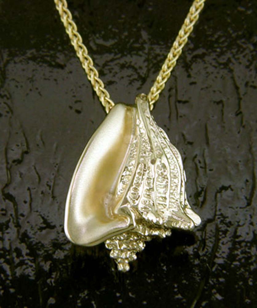SD-SLS098 Conch Shell Pendant/Slide - 14K Gold