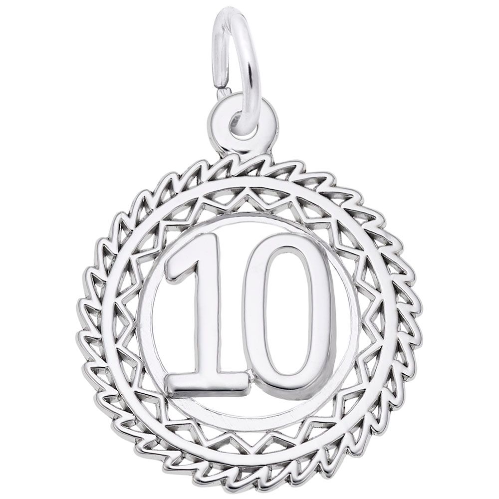 10-2895-10-wg Number 10 Charm - 14K White Gold - 10-2895...