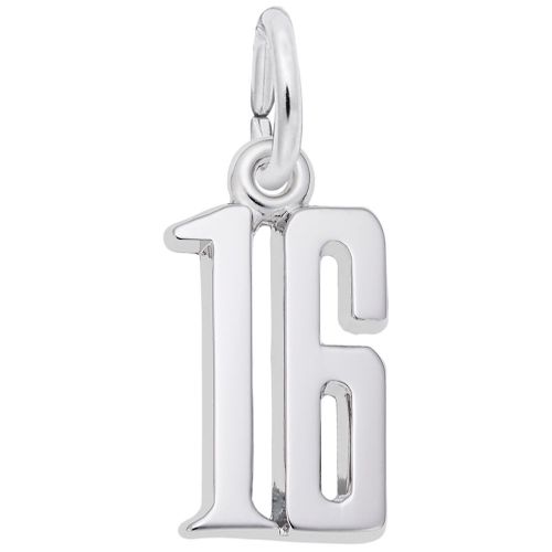10-1762-16-ss Number 16 Charm - Sterling Silver - 10-176...