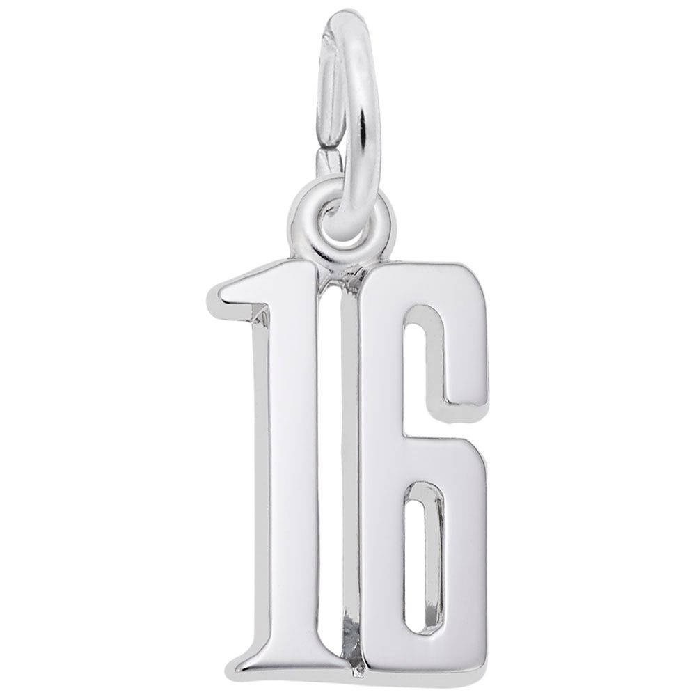 10-1762-16-ss Number 16 Charm - Sterling Silver - 10-176...