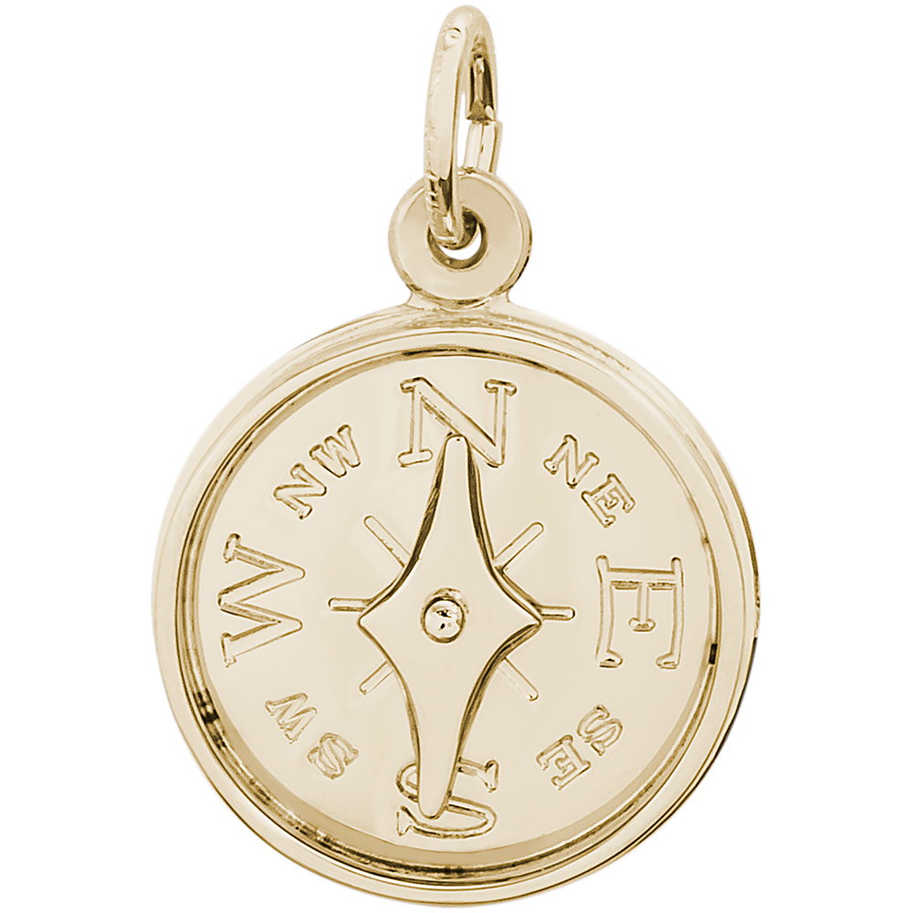 10-8327-14kg Compass Charm 14K Gold - 10-8327
