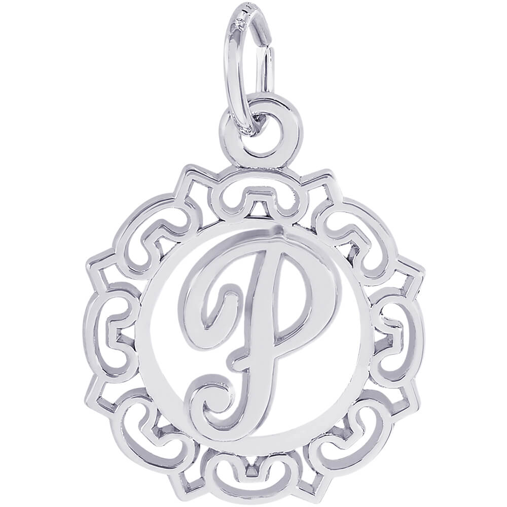 10-817-16-ss Initial P Charm Silver - 10-0817-16