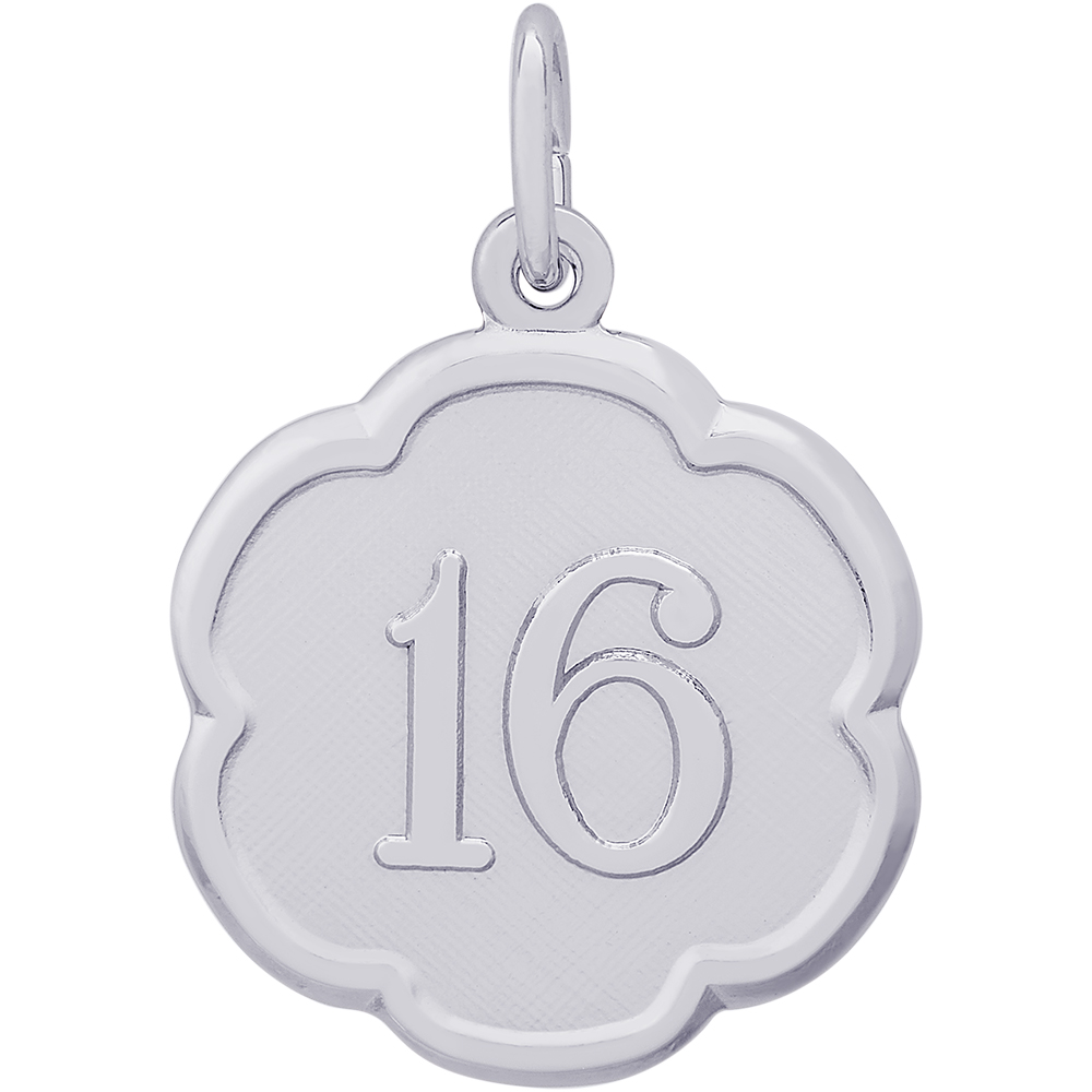 10-1332-wg Number 16 Charm White Gold - 10-1332