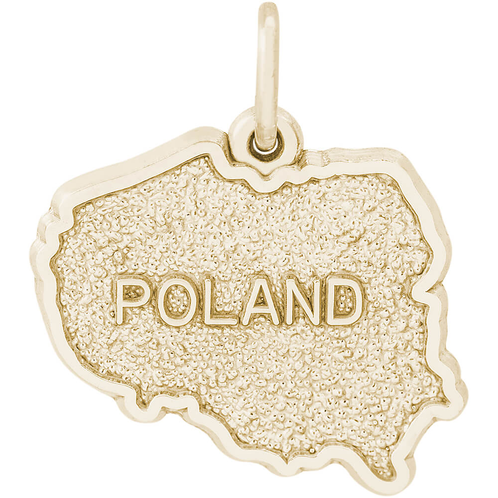 10-6548-14kg Poland Map Charm 14K Gold - 10-6548