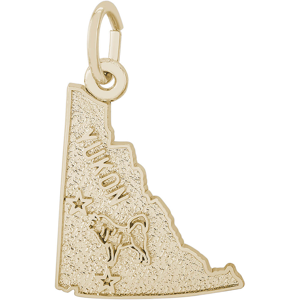 10-3853-gp Yukon Map Charm Gold Plated - 10-3853