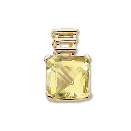 NB-80395OV Square Oro Verde Pendant - 14K Yellow Gold
