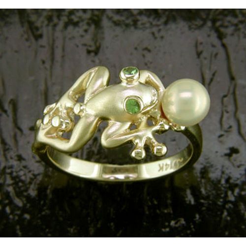 SD-FGR425 Tree Frog Ring with Good Luck Style - 14K Gold...