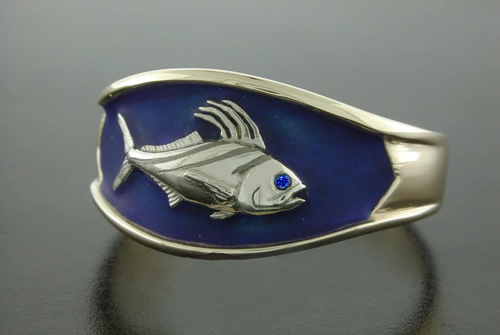 Single-Fish-Ring-Rooster-Fish-Shown-New-RG007-Rooster-Fi...